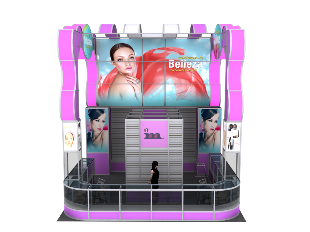 Cosmetobelleza Stand Sistema 6X6 Cabecera 3 – Stands Center
