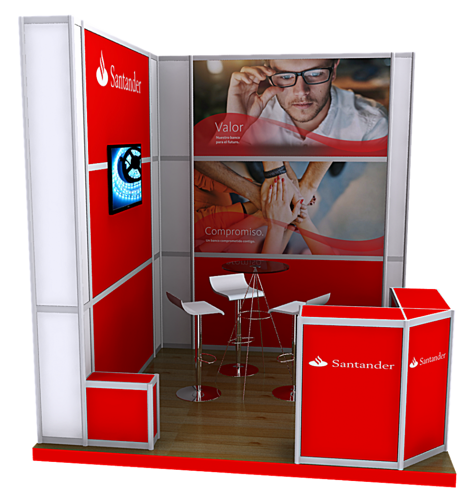 Santander Stand Sistema 3X3 Esquina – Stands Center