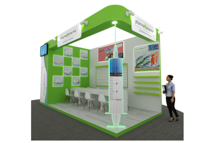 PHARMA Stand Custom 6X3 Esquina – Stands Center